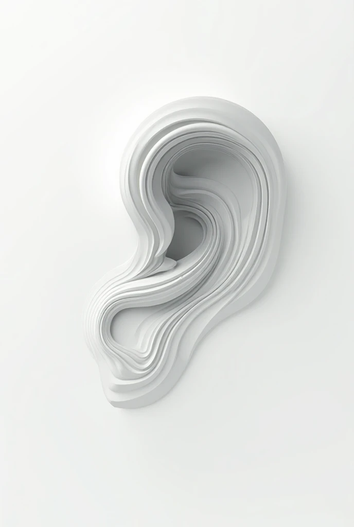 Stylized minimalist ear that turns into a wave of sound - SeaArt AI
