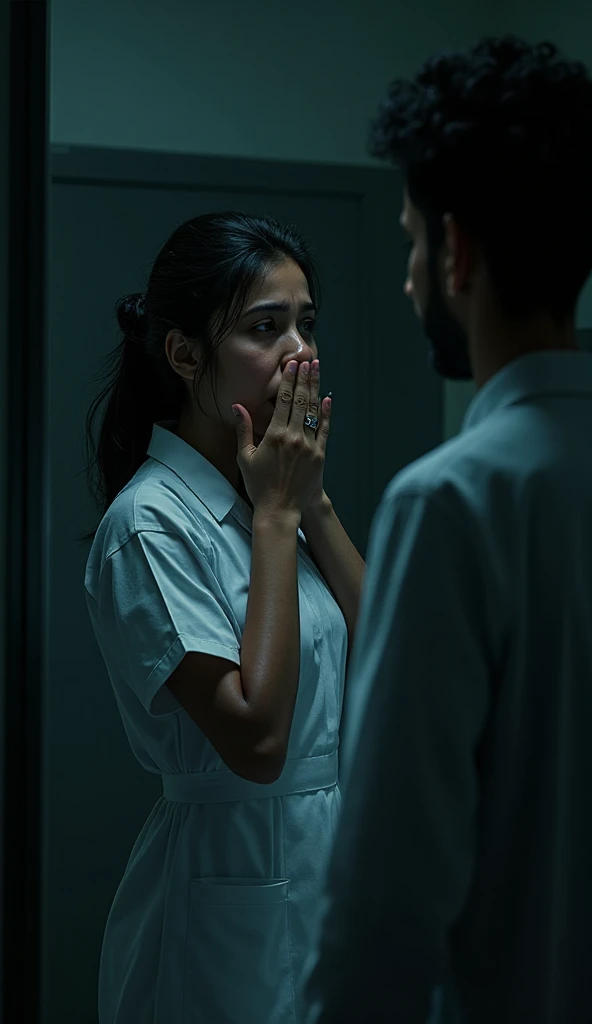 Pakistani Nurse’s fear — A Pakistani nurse covering her mouth in horror ...