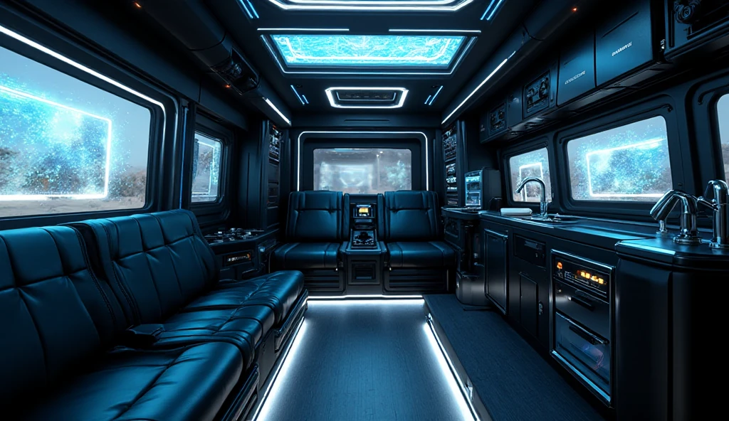 Ultra-modern interior of the 2026 Toyota Sprinter 6x6 Armored Camper ...