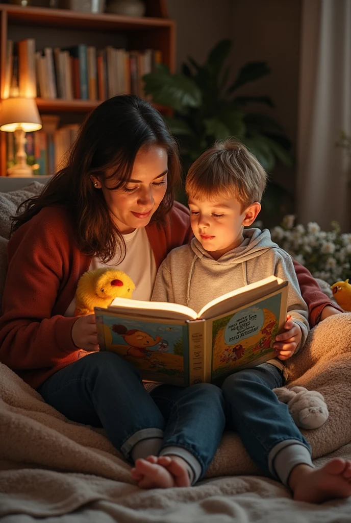 The touching scene of reading a children's book about kindness and ...