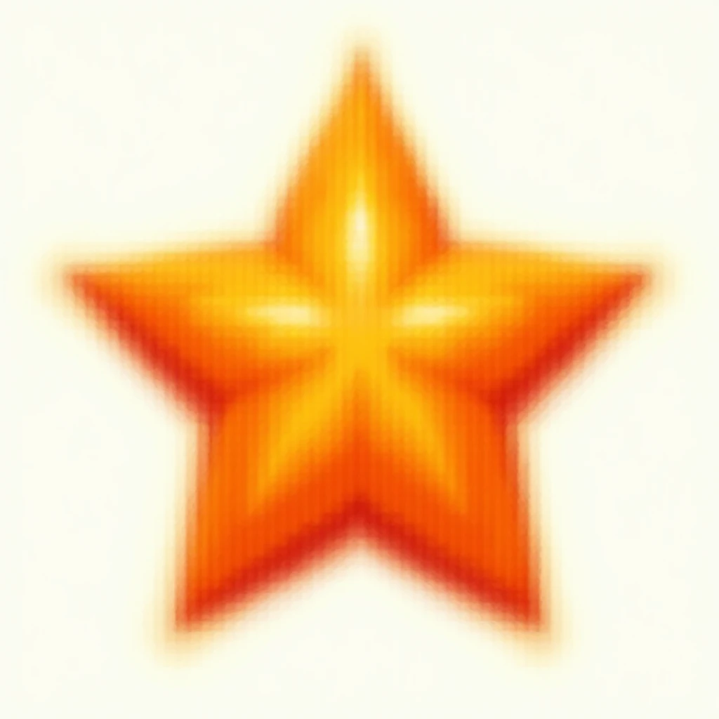 Pixel symbol of good luck, completely orange, pixel art lucky star ...