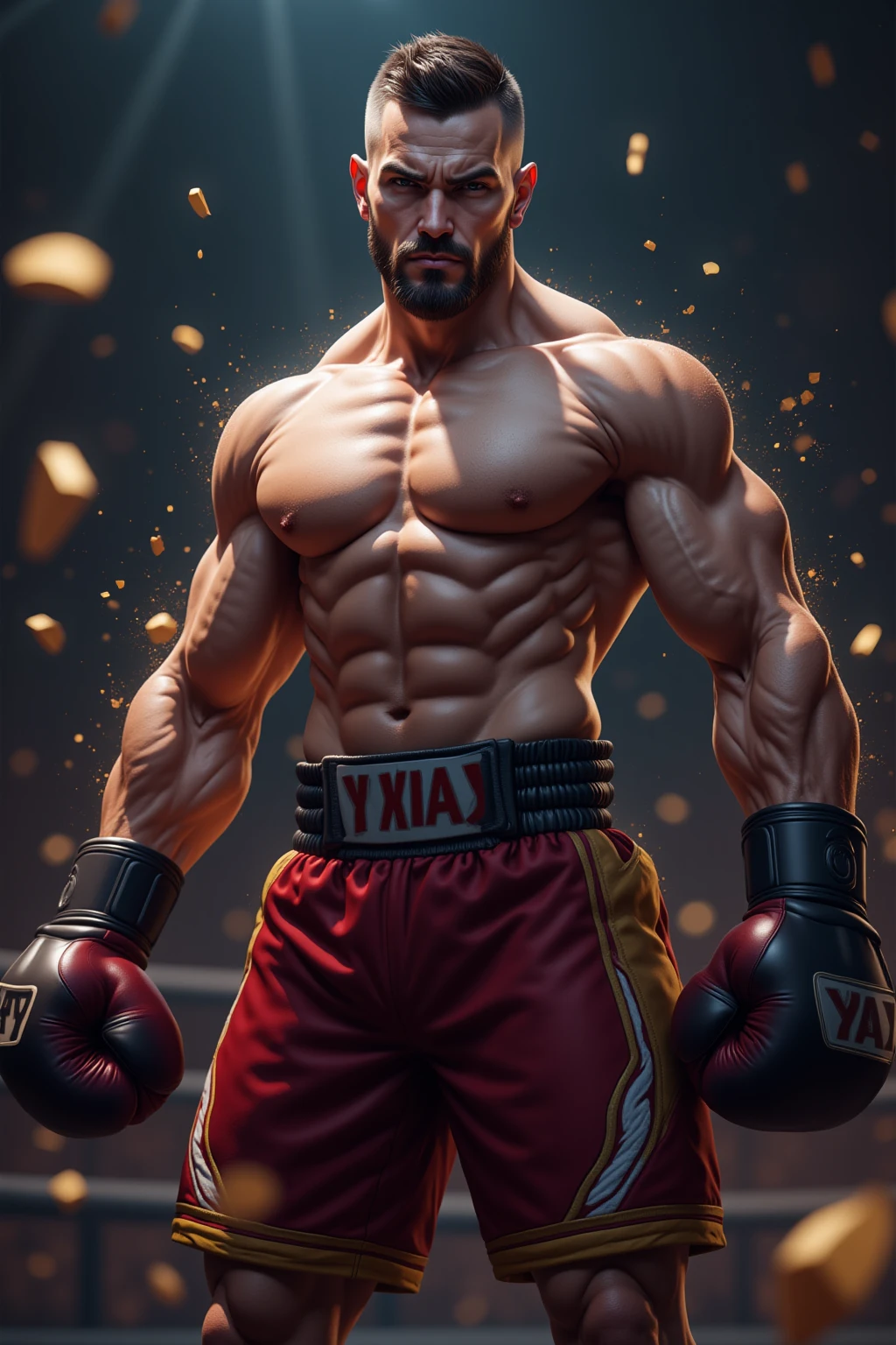 Boxing coach,Powerful ring sides,8K,Dramatic look,Muscular Body - SeaArt AI