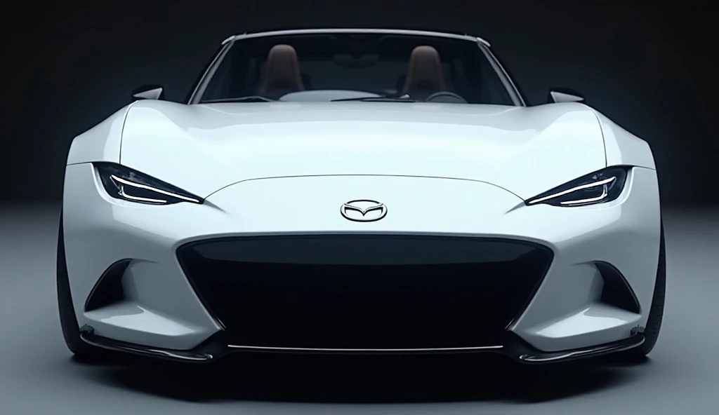 A hyper-realistic front view of a futuristic Mazda MX-5 Miata 2025 ...
