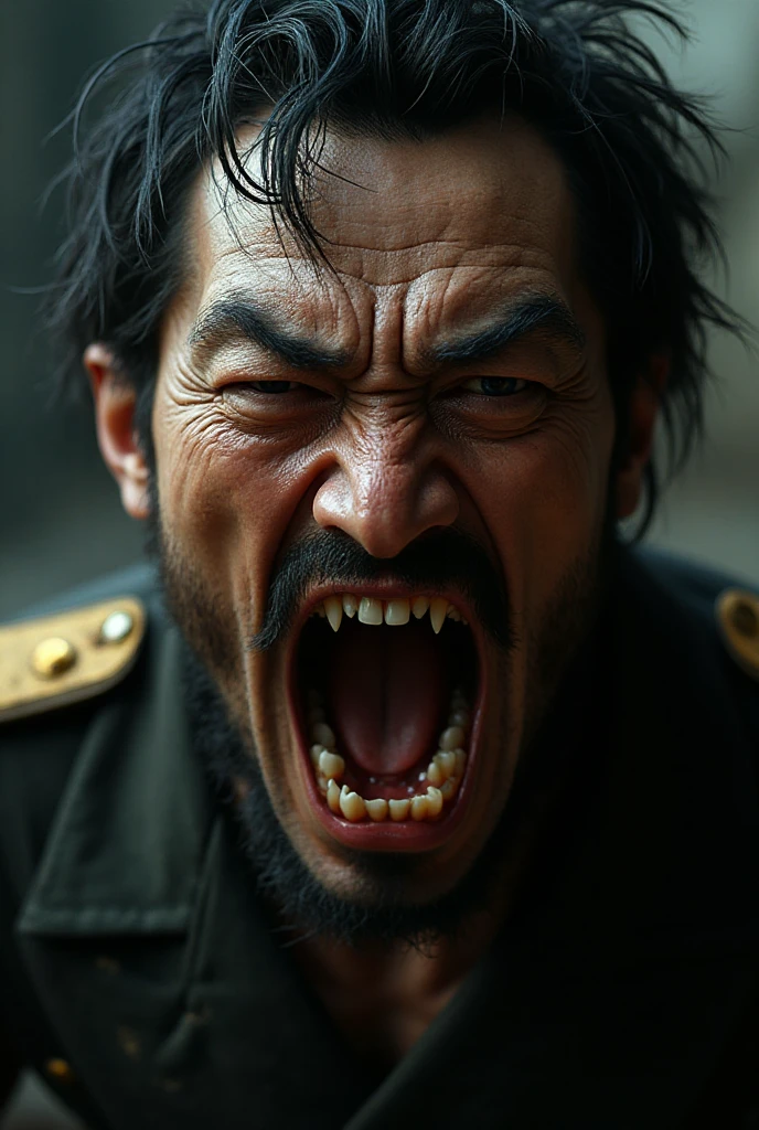Positive Prompt Extreme close-up portrait of a terrifying Japanese male ...