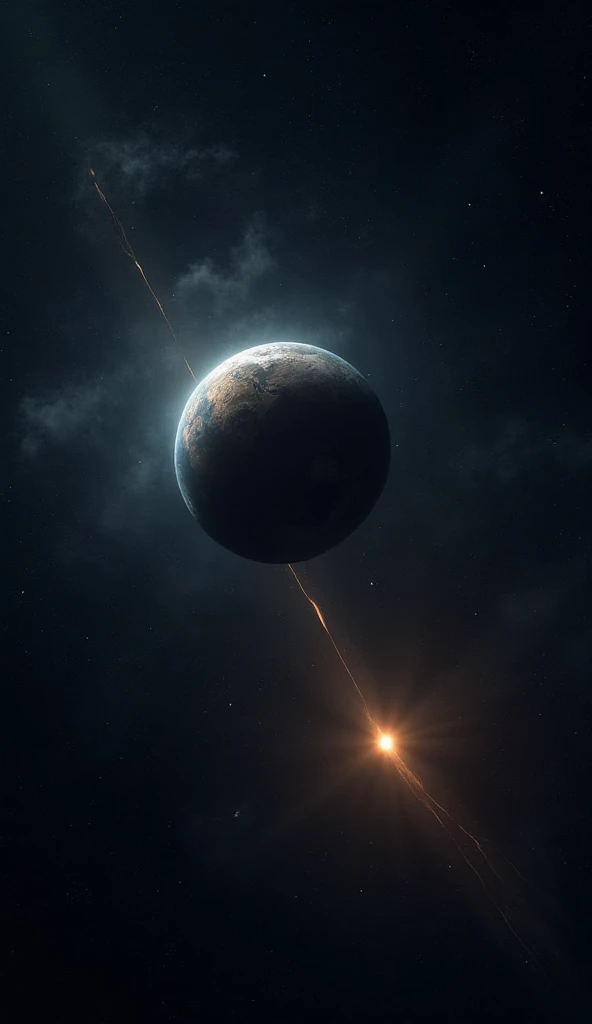 A realistic exoplanet in deep space, resembling Kepler-22b, slightly ...