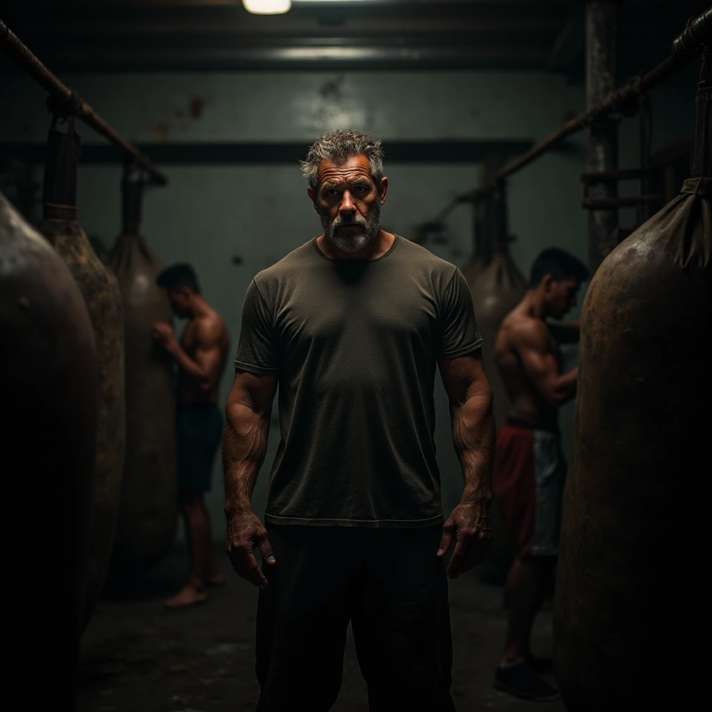The Man Who Coaches Boxing、Inspiring movie Rocky、raw photo - SeaArt AI