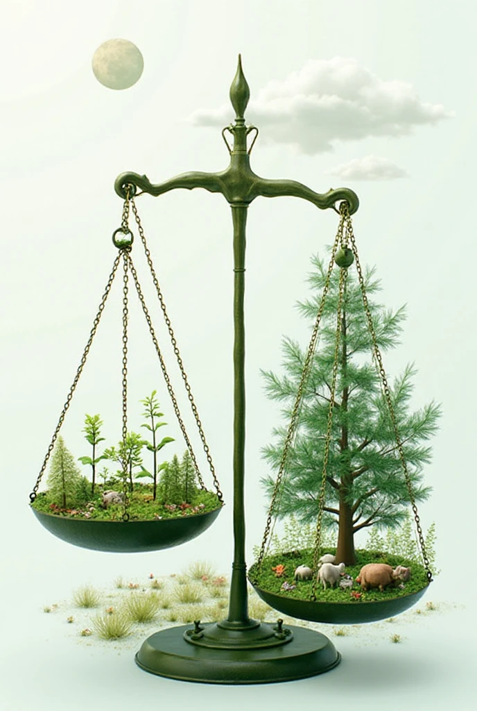 Image "Carbon neutrality" in the form of scales. On the left side of ...