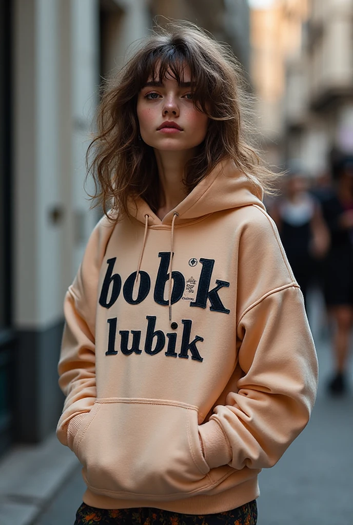 Hoodie with bobik and lubik lettering - SeaArt AI