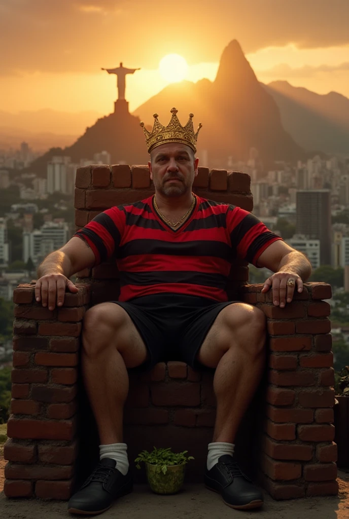 A powerful cinematic portrait of Popeye sitting confidently on a brick ...