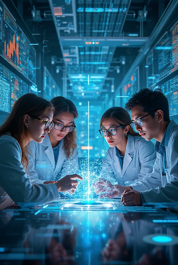 Now, create an excellent creative image of Scientific Research in the ...