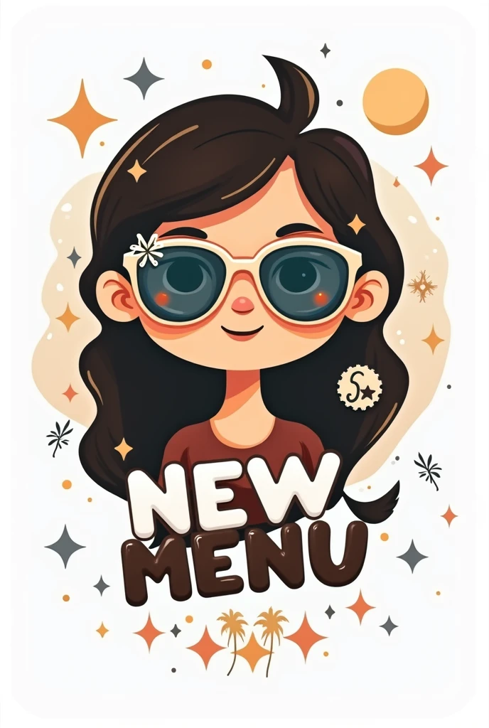 The model wears crystal glasses with stars and the moon in the glass ...