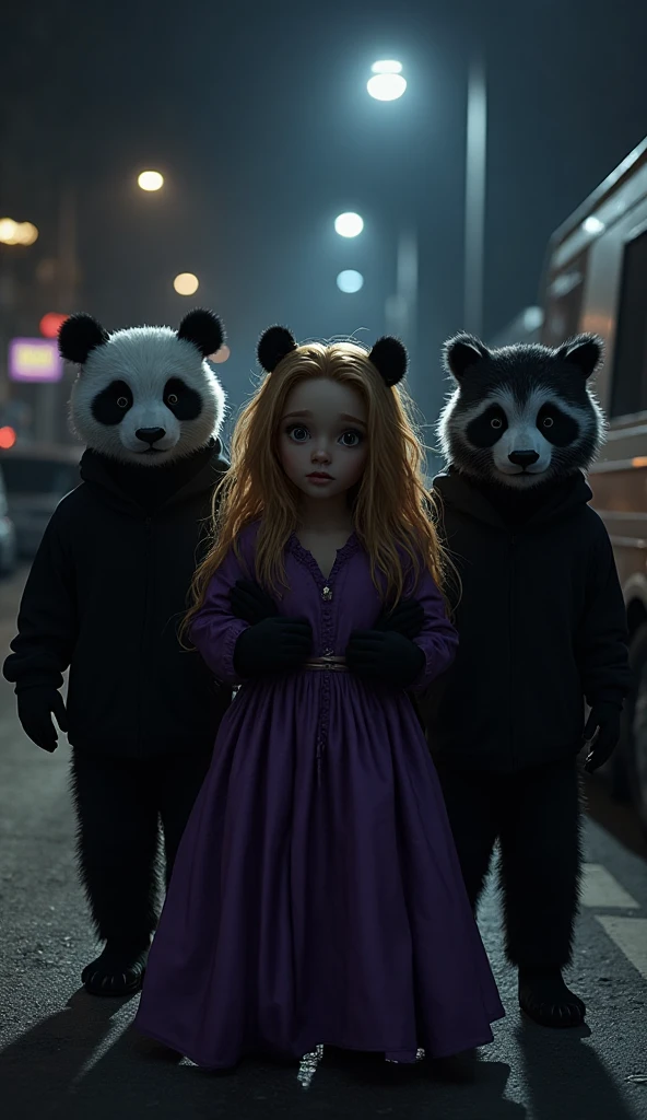 Three pandas only — panda mom and two gangsters. Panda Mom: long golden ...