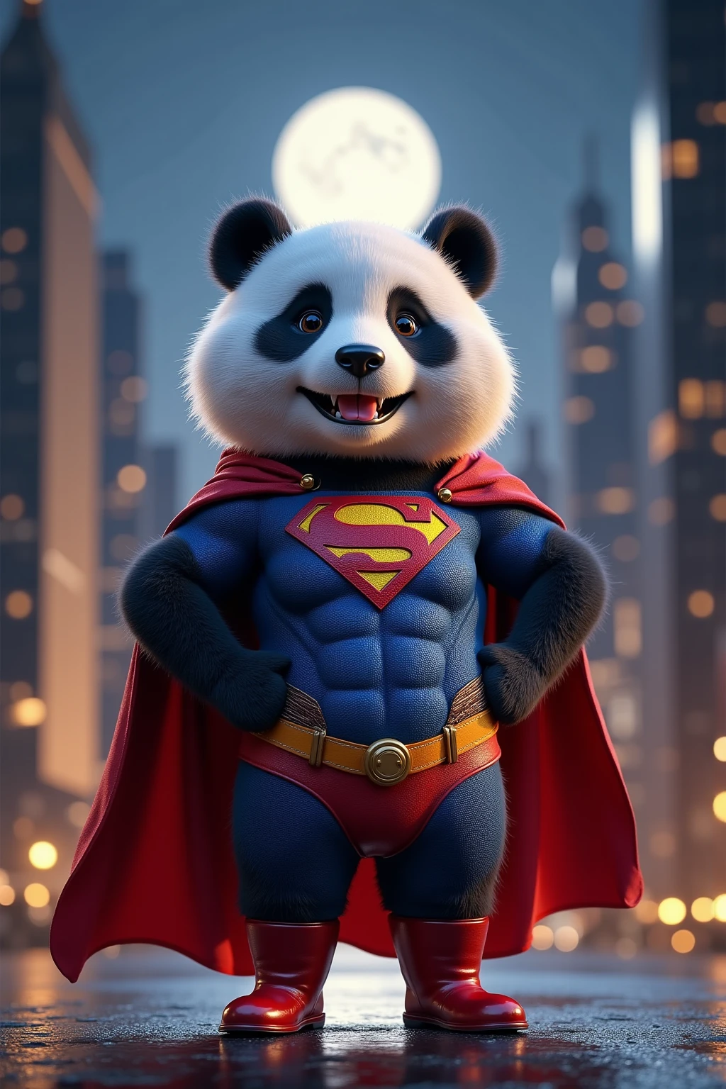 Photorealistic portrait of Dressed animals - a [chibi] fat (baby panda ...