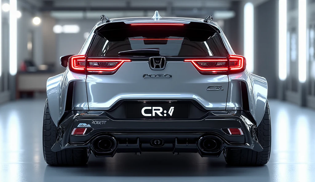 3D render of a heavily modified (2026 Honda CR-V) in silver color ...