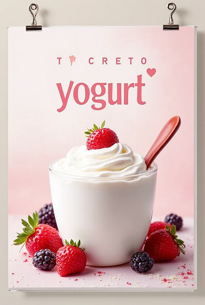 Create a poster for the sale of yogurt place the information like ...