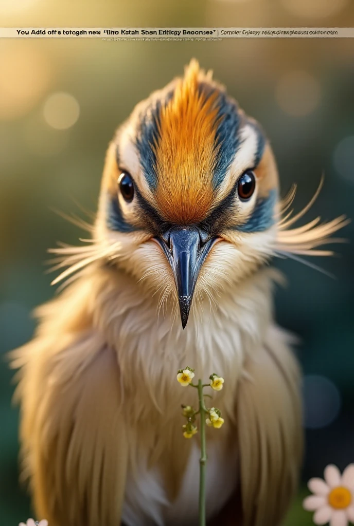 A mesmerizing close-up portrait of a gorgeous little bird illuminated ...