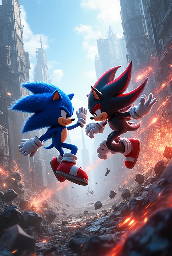 Sonic contra shadow - SeaArt AI