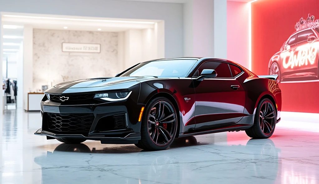 2026 Chevrolet Camaro Z28 shine black, low and muscular left profile ...