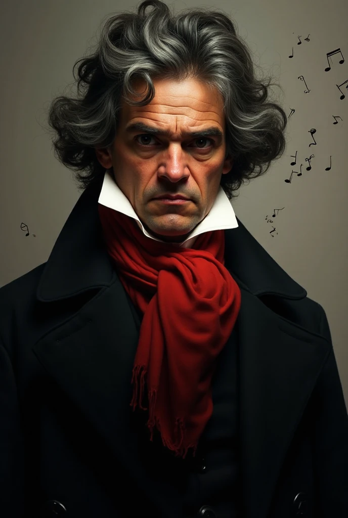 "Realistic and modern digital portrait of Ludwig van Beethoven - SeaArt AI