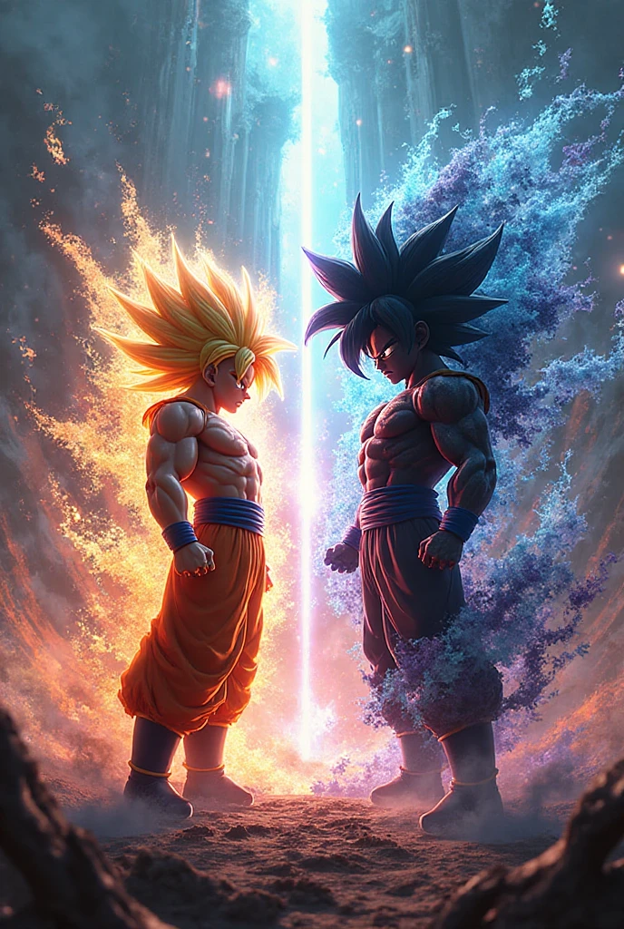 Goku vs black goku fight in 7 universe and unlocked drip form - SeaArt AI