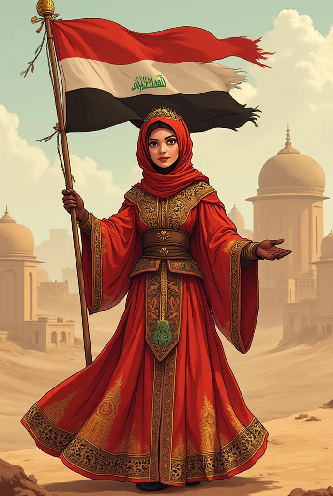 He designed an Omani woman wearing a cartoon hijab and holding the big ...