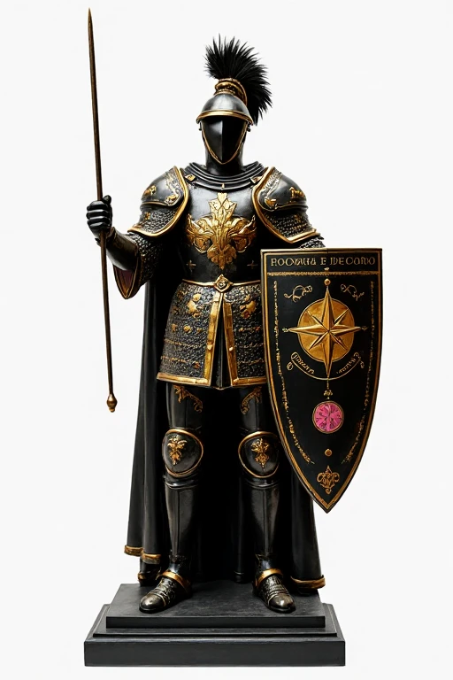 A royal statue of a knight is proud, , made in an impressive ...