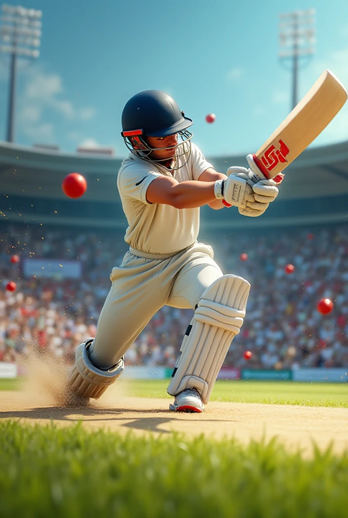 A player hitting six - SeaArt AI