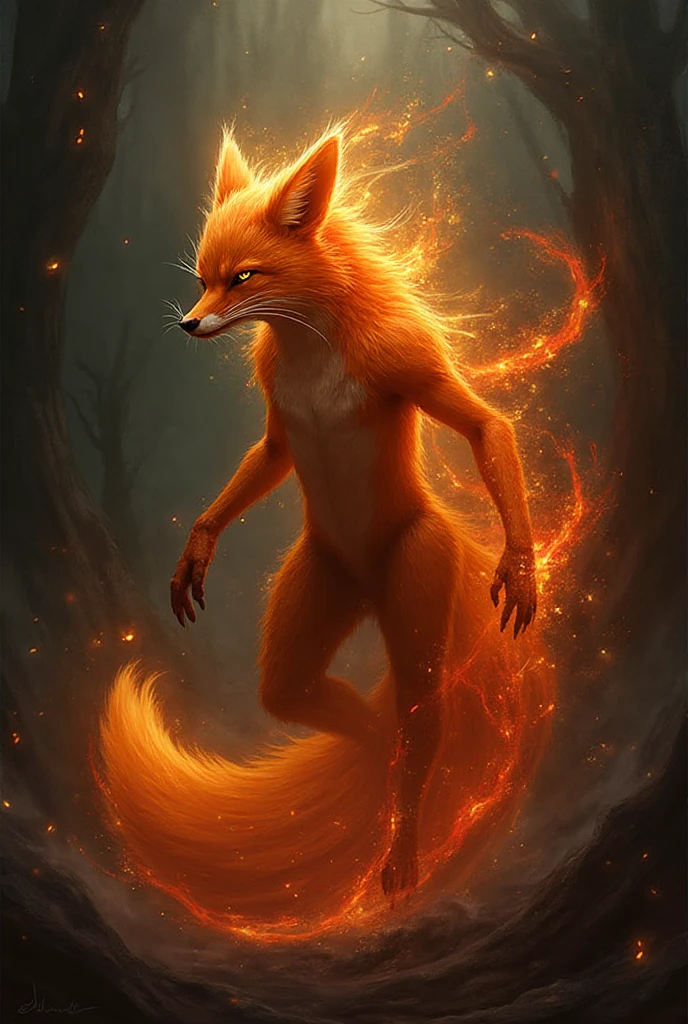 Fox Fire Demon Fox - SeaArt AI