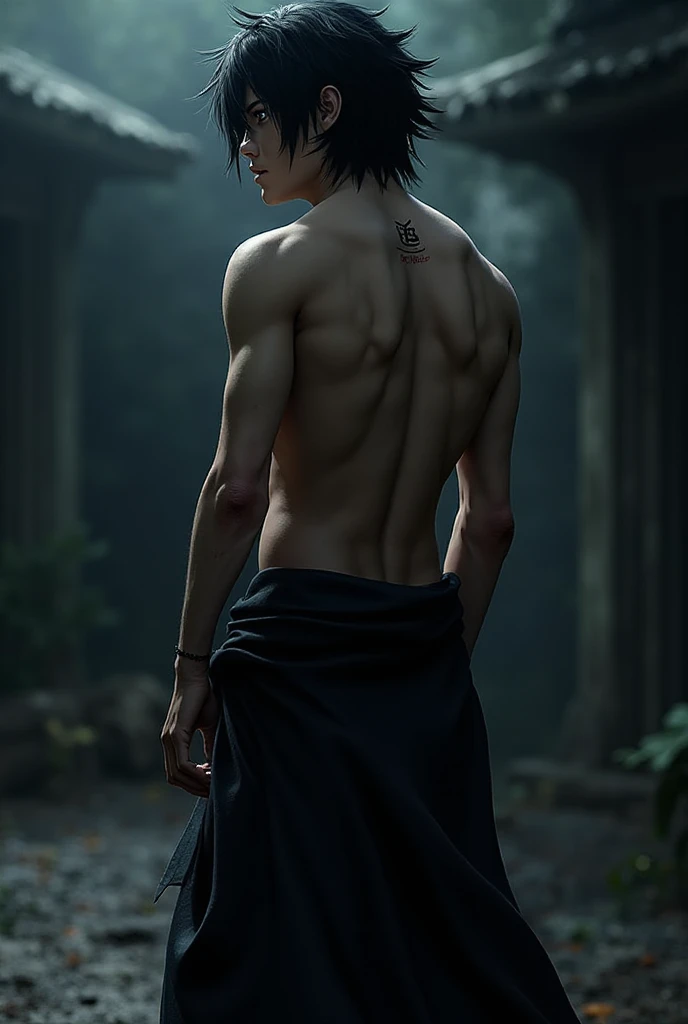 Sasuke shows off his butt - SeaArt AI