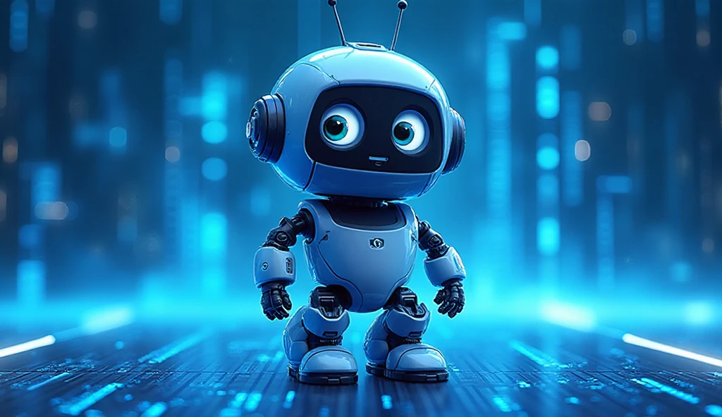 Create 3D animated image of a funny and adorable computer robot - SeaArt AI