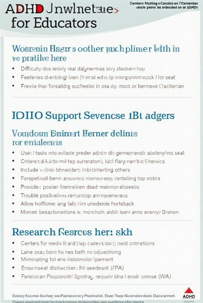 🧠 ADHD Awareness Poster for Educators 🔍 Observable Signs and Symptoms ...