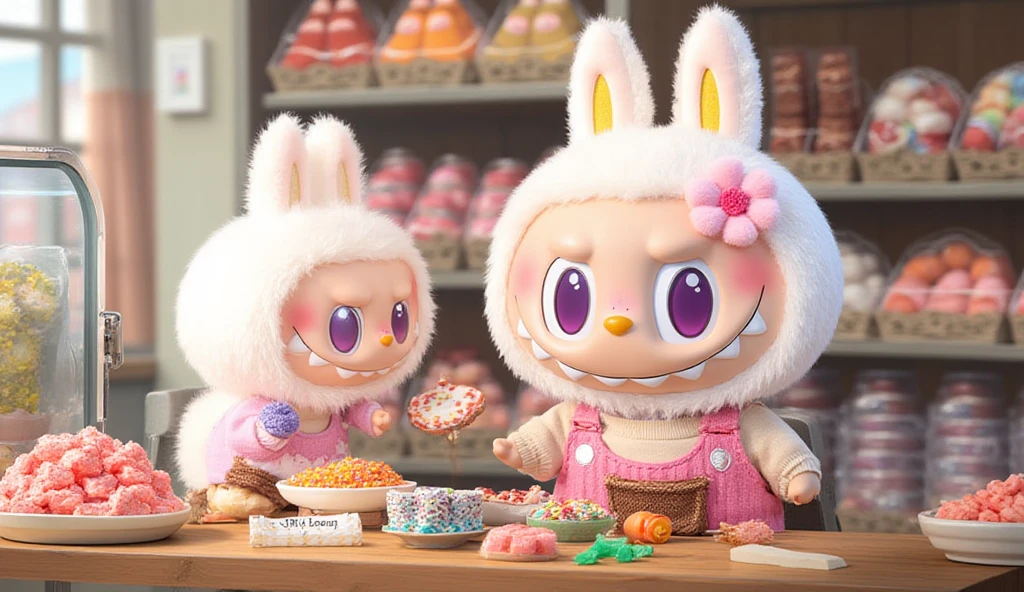 "Les quatre personnages Labubu - blanc, rose, Marron , Labubu ...