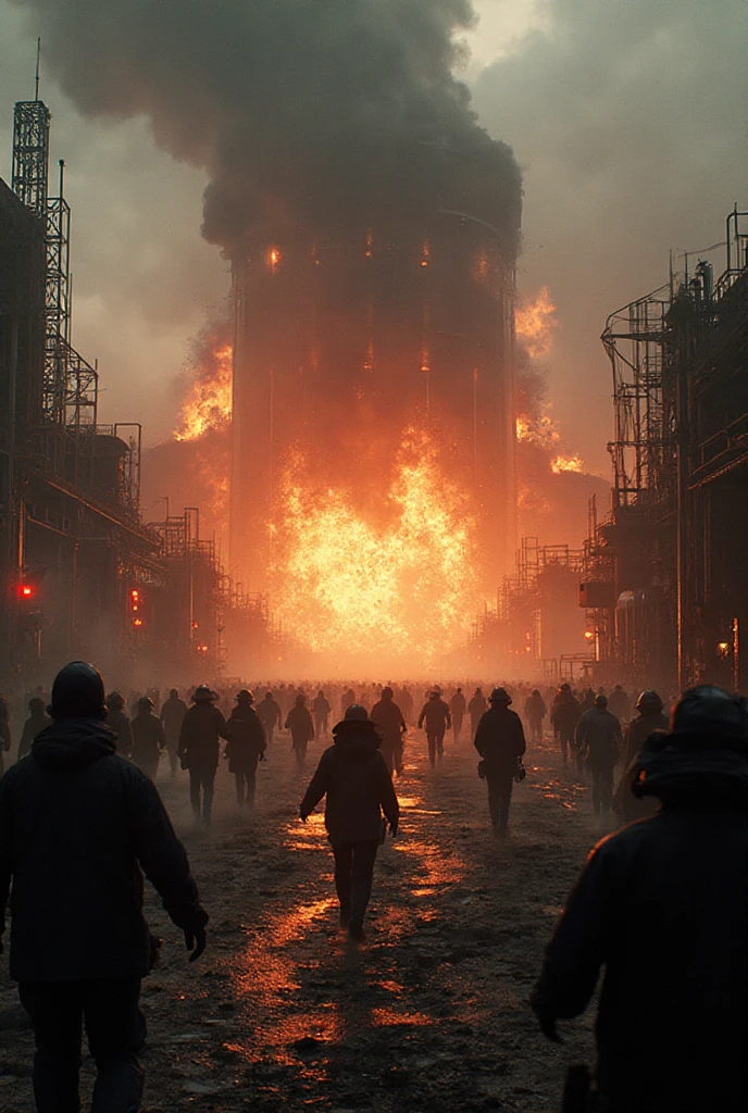 Reactor explosion with alarms and people screaming - SeaArt AI