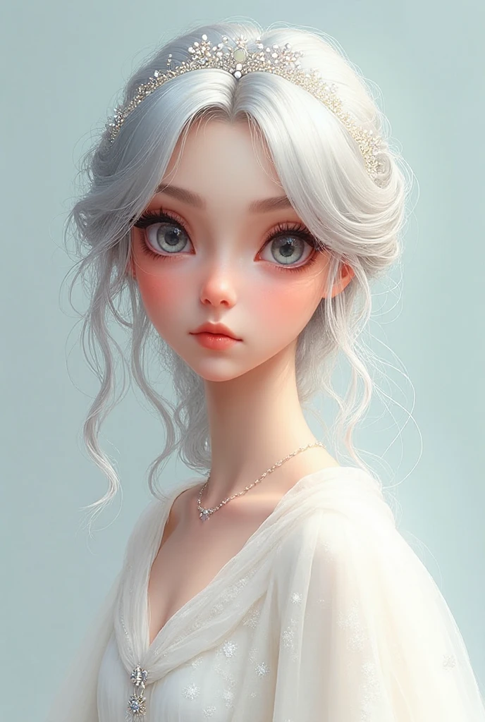 The model is wearing pale skin, hair drawn to me a princess with silver ...