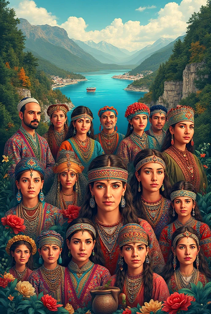 Draw a poster about Abkhazia, its culture, people and traditions ...