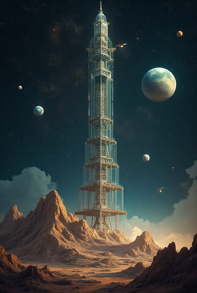 I have a picture of a space station with planets and satellites - SeaArt AI