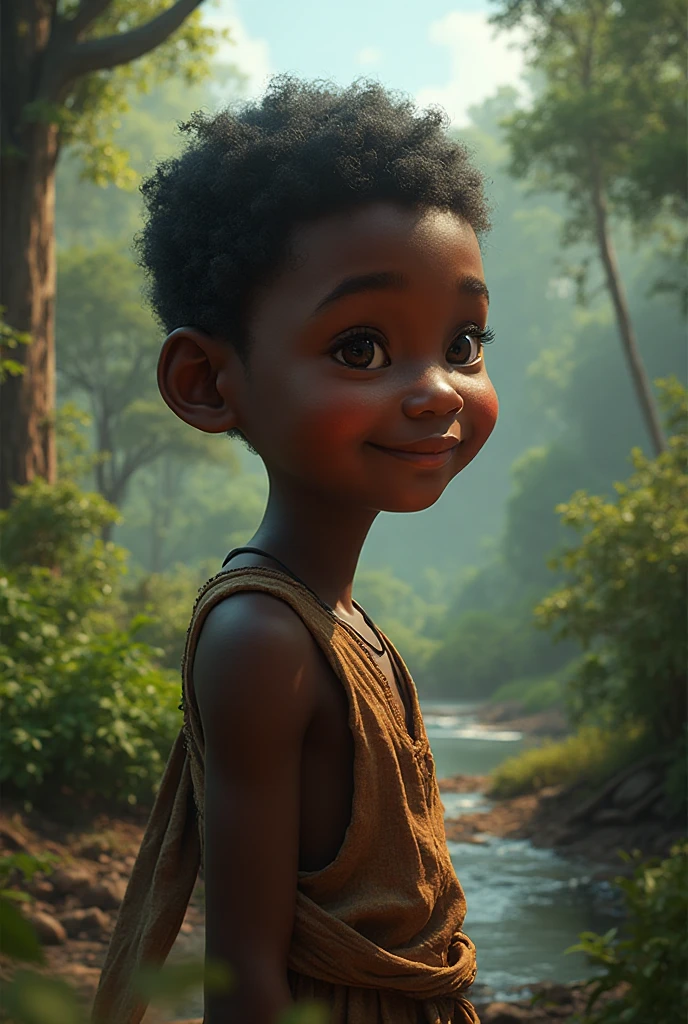 Make it look realistic and the boy African - SeaArt AI