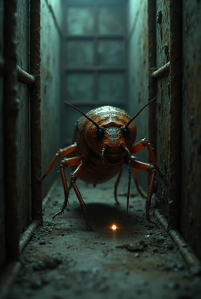 A cockroach in jail with a brain leg - SeaArt AI