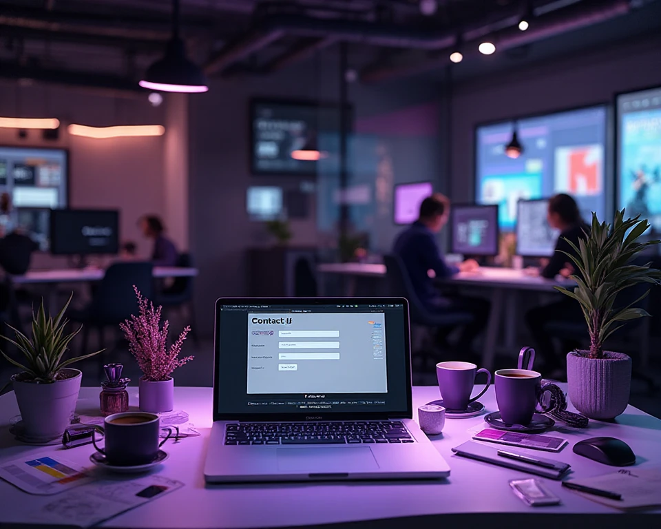 “A hyper-realistic, aesthetically pleasing modern workspace designed ...