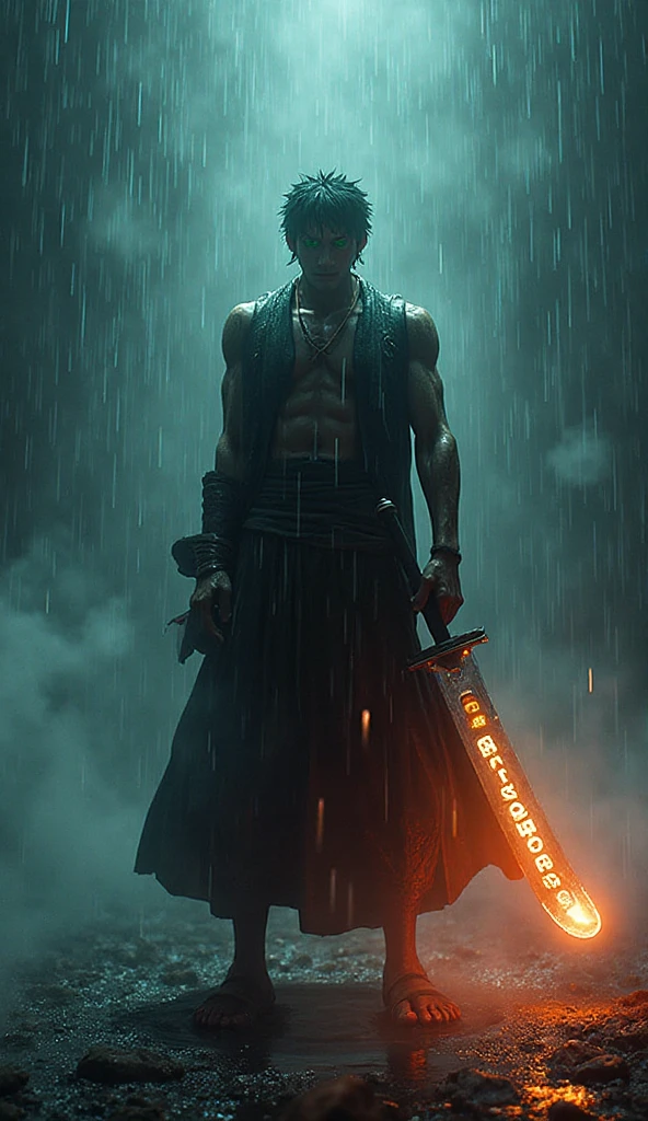 Cinematic ending scene showing Roronoa Zoro standing still after ...