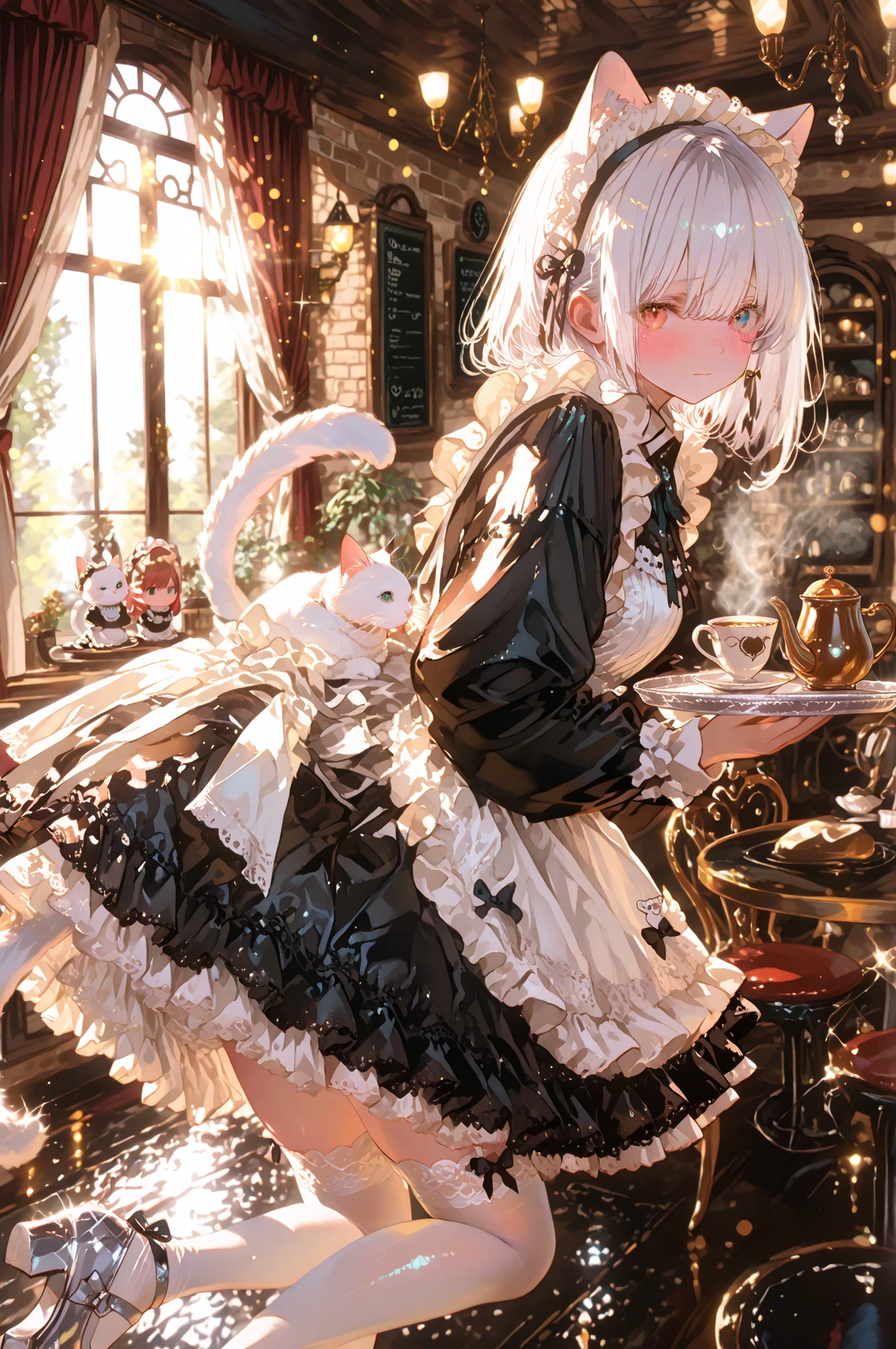 High quality, masterpiece, best photography, 1 girl, maid cafe - SeaArt AI