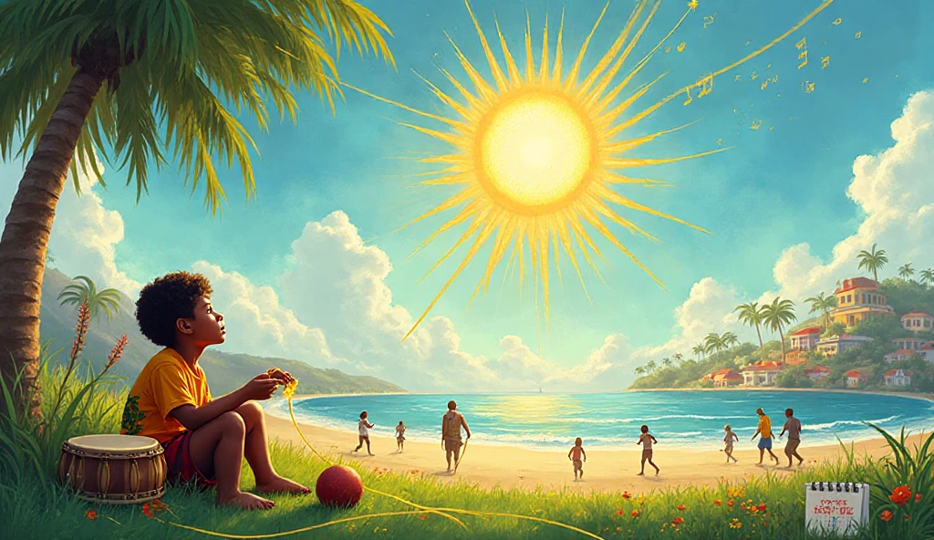 🎨 Drawing scenario.: “Ball of Life” Reggae format: horizontal - SeaArt AI