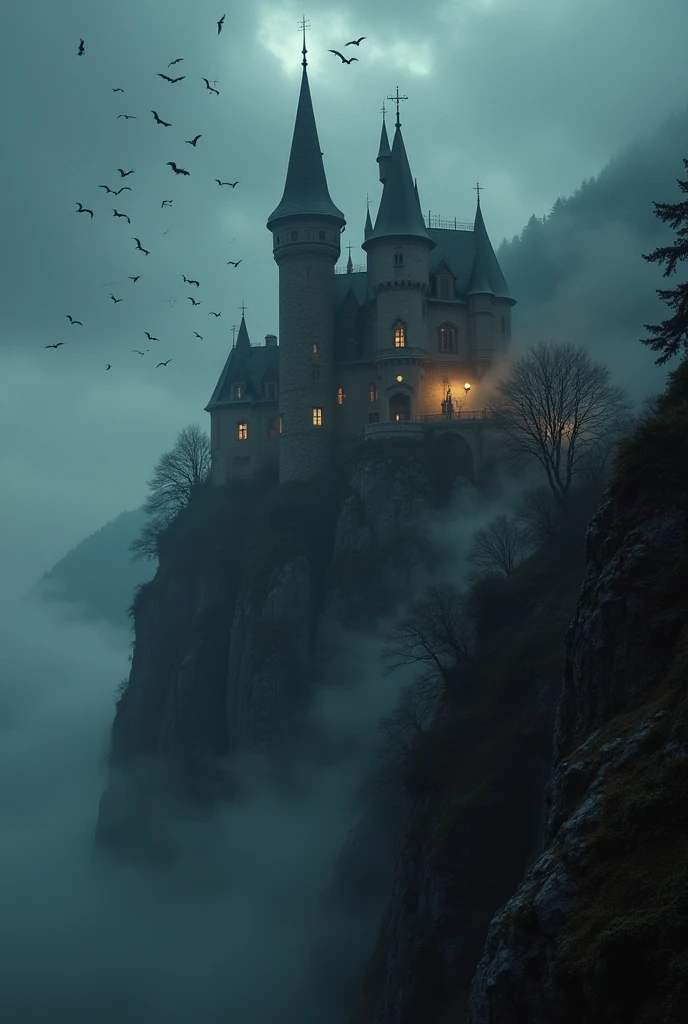 Real Photos, 35mm film, Built on a cliff Ancient castle, baroque ...