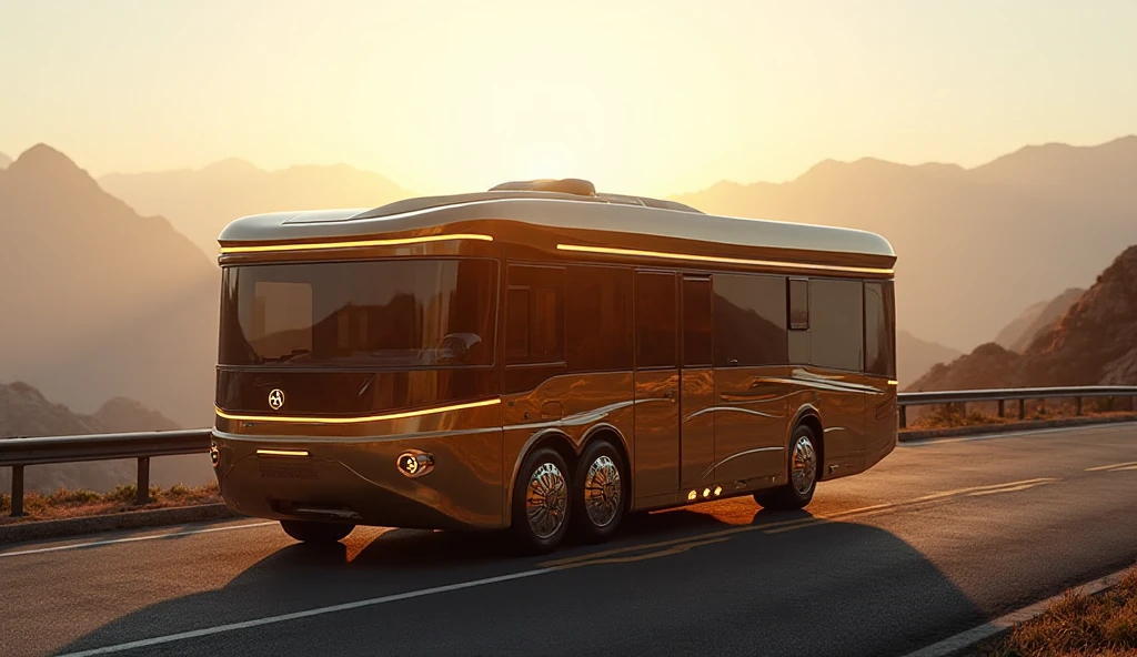 Ultra-realistic cinematic wide shot of the 2026 Royal Voyager Motorhome ...