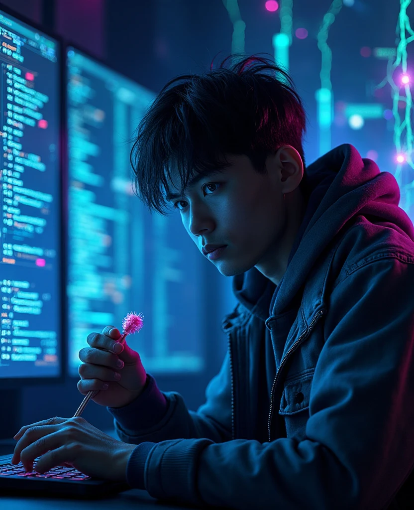 High Quality, masterpiece, super high resolution, Cyberpunk Hacker ...