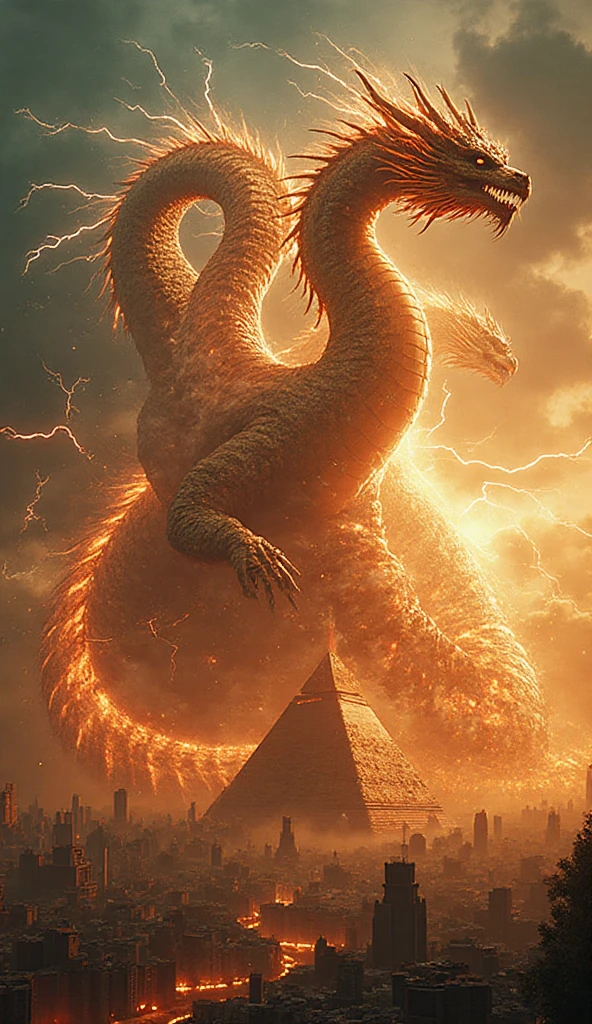 High quality, 8K Ultra HD,Three giant five-headed super dragons named ...