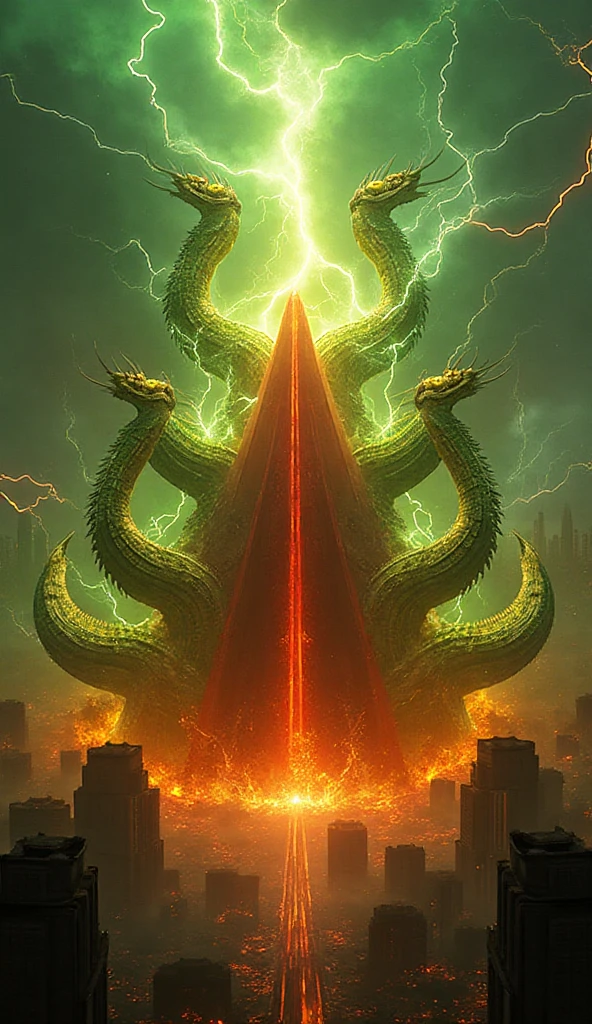 High quality, 8K Ultra HD,Three giant five-headed super dragons named ...