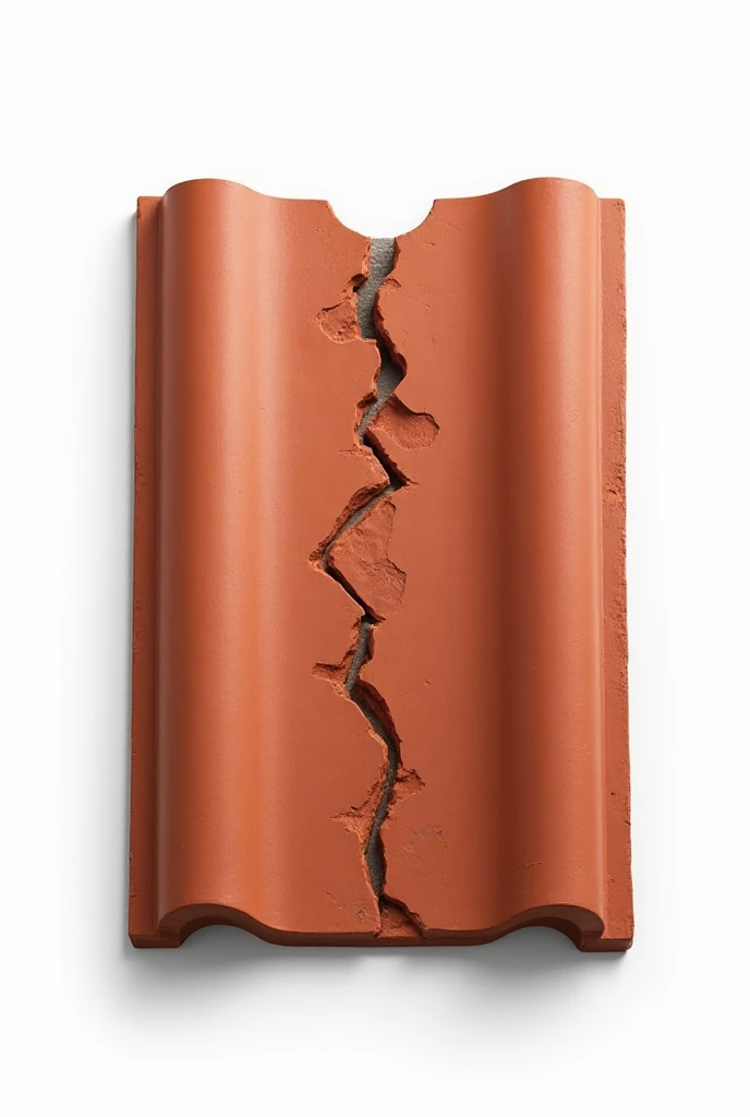 A realistic red Dutch-style clay roof tile, placed concave side facing ...
