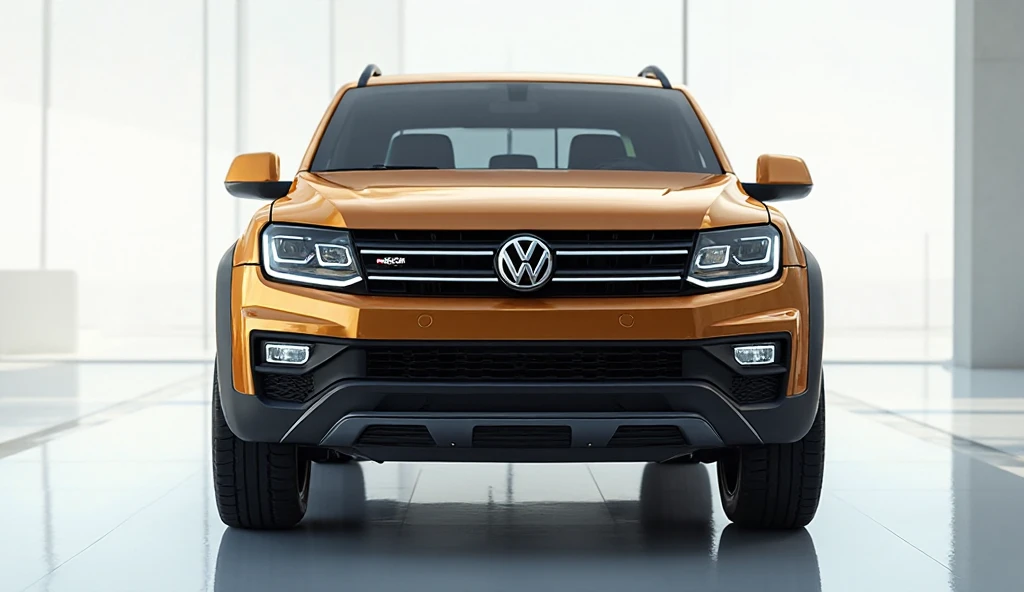 Ultra-realistic image of Volkswagen Amarok 2025 in shiny golden - SeaArt AI