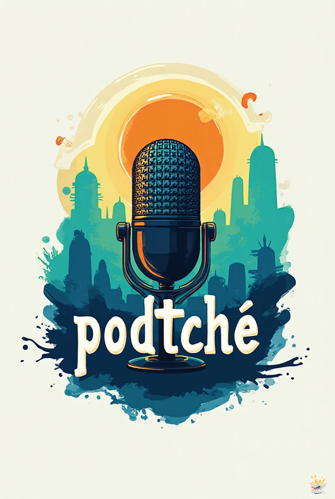I would like a logo for a podcast whose name is Podtchê use the colors ...